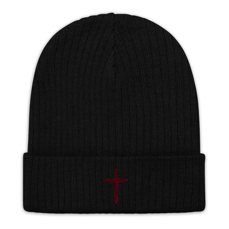 Ribbed Knit Beanie | Atlantis | Cross Marked By Blood | JesusBelieverJD