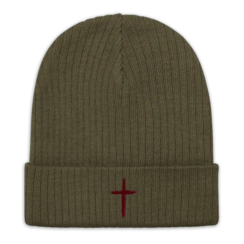 Ribbed Knit Beanie | Atlantis | Cross Marked By Blood | JesusBelieverJD